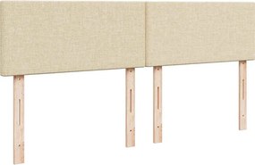 Box spring postel s matrací krémová 200x200 cm textil 3287561