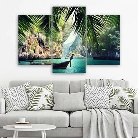 Gario Obraz na plátně Tropical bay - 3 dílný Rozměry: 60 x 40 cm