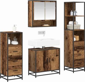 Sada koupelnového nábytku 4 ks Staré dřevo 65 x 33 x 60 cm 3402509