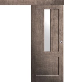 posuvné interiérové dveře na stěnu vasco doors LISBONA model 3 Průchozí rozměr: 70 x 197 cm, Orientace dveří: Levé dveře, Dekor: Dub rustikální