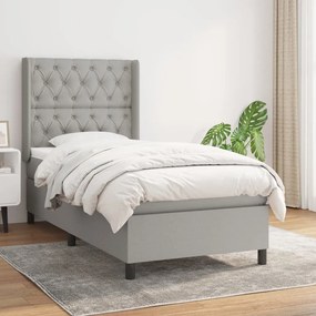 Box spring postel s matrací světle šedá 80 x 200 cm textil 3131625