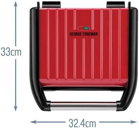 Kontaktní gril george foreman 25040-56 gril steel family red