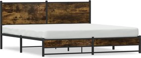 Kovový rám postele bez matrace kouřový dub 180 x 200 cm 3301381