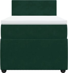 Box spring postel s matrací tmavě zelená 80 x 200 cm samet 3287587