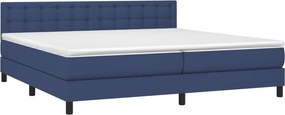 Box spring postel s matrací modrá 200x200 cm textil 3140407