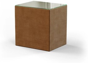 Materasso Noční stolek CUBE ROZMĚR: (š/v/h) 50 x 50 x 40 cm - SE SKLEM