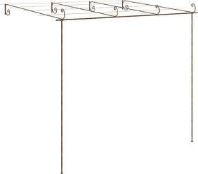 Zahradní pergola hnědá s patinou 4 x 3 x 2,5 m železná 313998