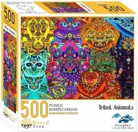 Brain Tree Puzzle Kmenová zvířata - 500 dílků / od 14 let