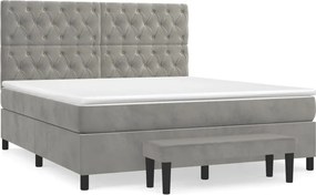 Box spring postel s matrací světle šedá 160x200 cm samet 3138031