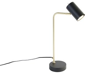 Moderní stolní lampa černá se zlatou - Beata