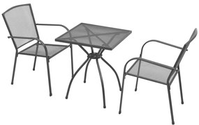 vidaXL 3dílný bistro set ocel antracitový