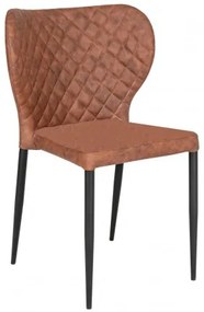 Jídelní židle PISA vintage hnědá PU, černá podnož House Nordic 1001290