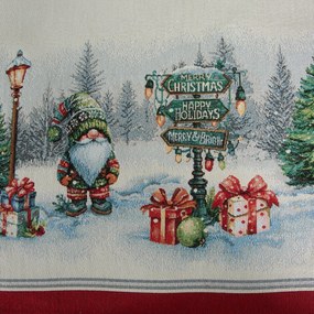 VÁNOČNÍ GOBELÍNOVÝ BĚHOUN NA STŮL XMAS 40X100 CM VZOROVANÁ