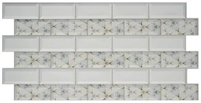 Wall Art Decor, PVC obkladové 3D panely Kachlička přesazená s květy