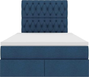 Postel s úložným prostorem a matrací Modrá 120 x 200 cm textil 3371840