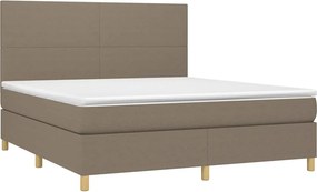 Box spring postel s matrací a LED taupe 180x200 cm textil 3135297