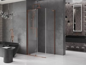 Mexen Velar L, sprchový kout s posuvnými dveřmi 110 x 90 cm, 8mm čiré sklo, růžové zlato, 871-110-090-03-60