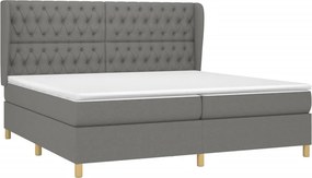 Box spring postel s matrací tmavě šedá 200x200 cm textil 3128790