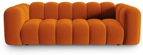 Třímístná pohovka pauline 228 cm samet oranžová MUZZA