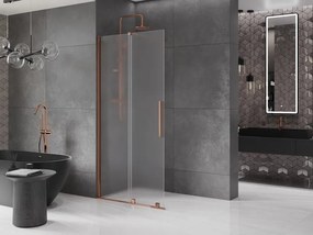Mexen Velar, sprchová zástěna s posuvnými dveřmi Walk-in 70 x 200 cm, 8mm sklo námraza, růžové zlato, 871-070-000-33-60