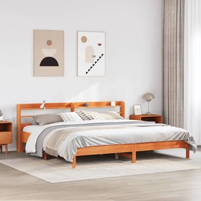 Postel bez matrace voskově hnědá 200 x 200 cm masivní borovice 3306878