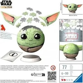Ravensburger 3D Puzzle - Puzzle-Ball Star Wars: Baby Yoda s ušima / 72