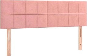 Box spring postel s matrací růžová 140x200 cm samet 3127498