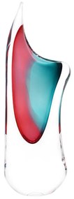 Skleněná váza hutní 04, růžová a tyrkysová, 29 cm | České hutní sklo od Artcristal Bohemia