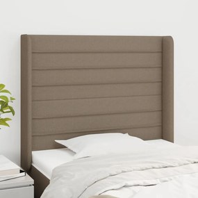 Čelo postele typu ušák taupe 103x16x118/128 cm textil
