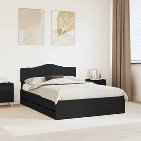 Rám postele se zásuvkou Černá 140 x 190 cm Inženýrské dřevo 3413006