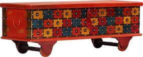 Úložný box červený 110 x 40 x 40 cm masivní akáciové dřevo 247669