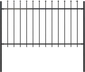 vidaXL Zahradní plot Woerden s kopím nahoře ocelový 170 x 100 cm [144925] Barva: Černá