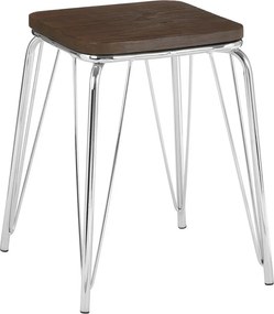 Stolička z jilmového dřeva ve stříbrné barvě/v přírodní barvě District – Premier Housewares