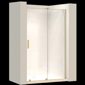 Rea Montana, posuvné sprchové dveře do otvoru 130x200, 6mm čiré sklo, zlatý matný profil, KPL-K6400