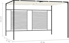 Altán se zatahovací střechou 3 x 4 x 2,3 m krémový 180 g/m² 313623