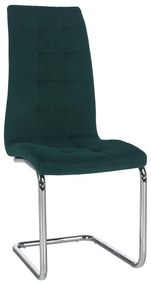 Kondela Jídelní židle, smaragdová Velvet látka / chrom, SALOMA NEW