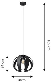 Lustr na lanku NEWTON 1xE27/15W/230V černá