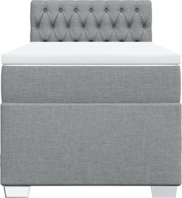 Box spring postel s matrací světle šedý 100 x 200 cm textil 3288106