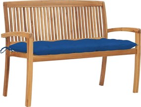 vidaXL Stohovatelná zahradní lavice s poduškou 128,5 cm masivní teak [3063302] Barva: Béžová