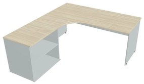 Sestava stolu a skříně pravá 180 cm - Hobis Gate GE 1800 60 H P Dekor stolové desky: akát, Dekor lamino podnože: šedá