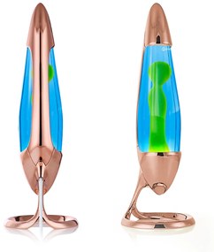 Mathmos Neo Cooper, originální lávová lampa, 1x20W, měděná s modrou tekutinou a zelenou lávou, výška 42cm