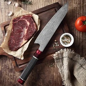 Kuchyňský nůž Kiritsuke Apis 8" XITUO 67 vrstev damaškové oceli