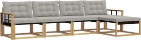 Venkovní pohovková souprava 5 ks Bílá a světlá šedá 3388593