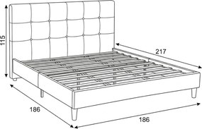 Autronic Čalouněná dvoulůžková postel BED-M180 Barva potahu: Tmavě šedá