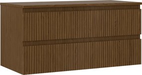 Mexen Rivel, koupelnová skříňka 100 cm s horní částí, 2 zásuvky, drážkovaná, ořech, 91A20-10047-2-BFFC86