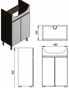 Lavedo Auriga 50 koupelnová skříňka s umyvadlem
