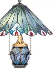 Stolní lampa Tiffany Peacock – 40x65 cm