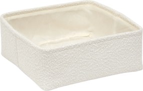 Sada 4 textilních košů BOUCLETTE, 15,5 x 15,5 x 11 cm - bílý