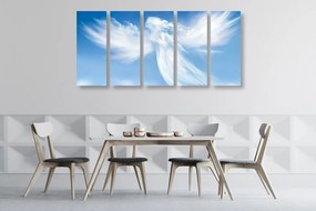5-dílný obraz podoba anděla v oblacích - 200x100 cm