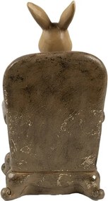 Dekorace králík v šatech v křesle s kávou - 11*10*18 cm